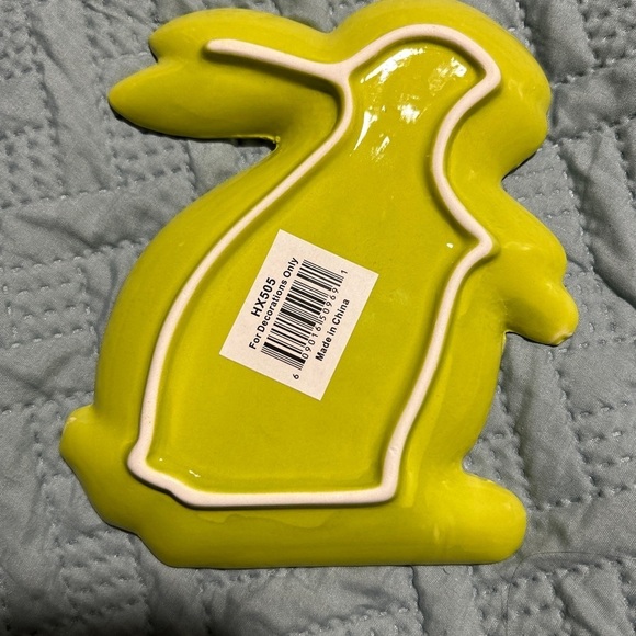 Dining | Easter Ceramic Bunny Spring Plate Green 7 Trinket Dish | Poshmark